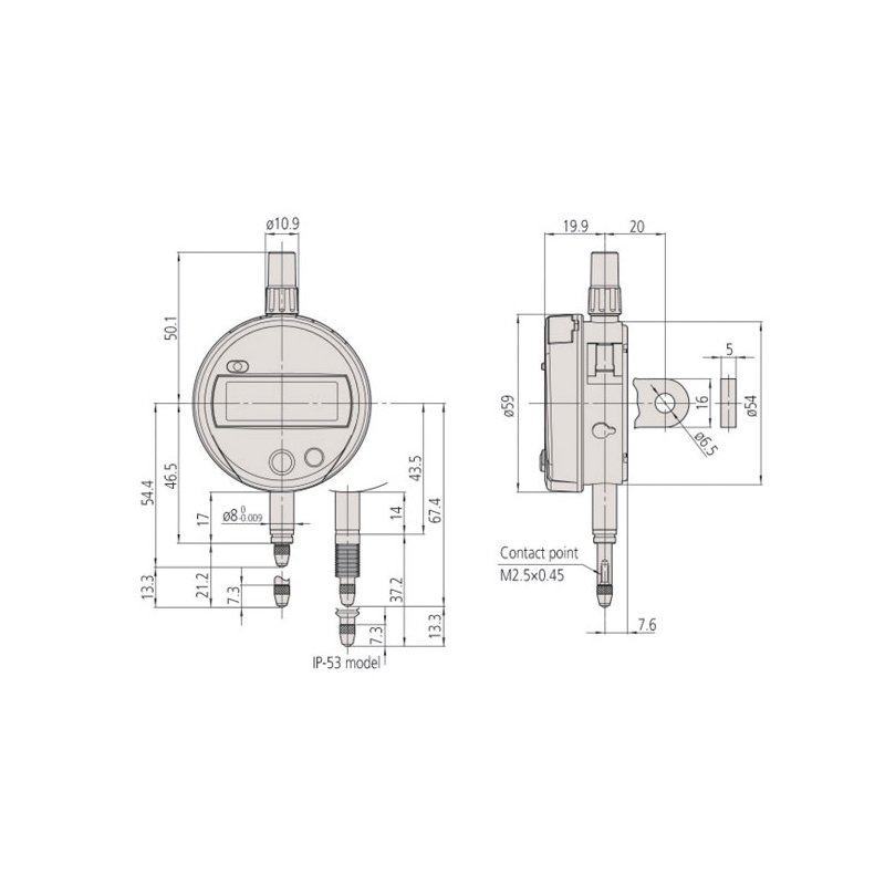 Mitutoyo 12.7mm / .5" ABSOLUTE Digimatic Indicator with SPC Output ID ...