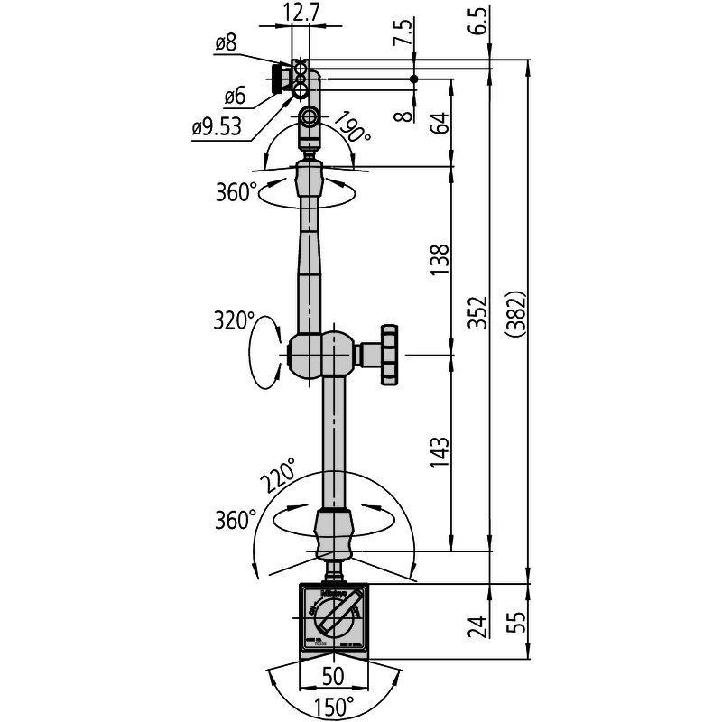 Mitutoyo Universal Joint Magnetic Stand 7033B – Allendale Metrology